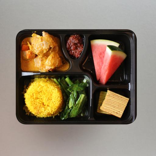 Indonesian Style Chicken Curry & Mixed Vegetables, Yellow Rice Bento S ...